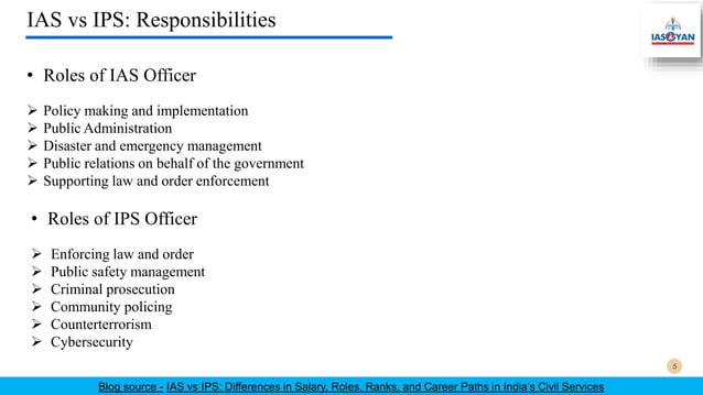 IAS vs IPS: Role, Rank, Salary & Career Trajectory | PPT