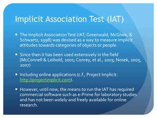 Open Source IAT - SPSP 2013 | PPT