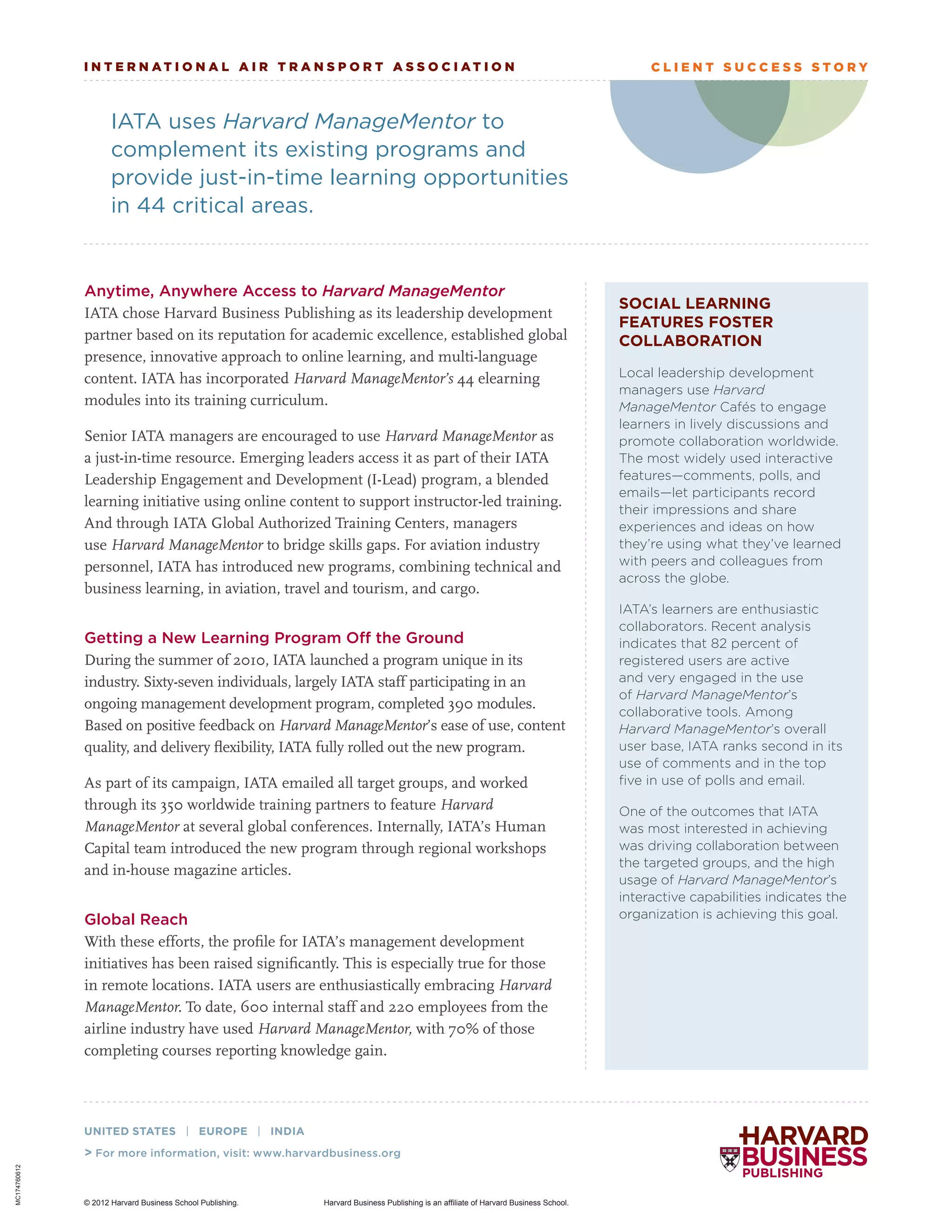 IATA Harvard Success Story | PDF