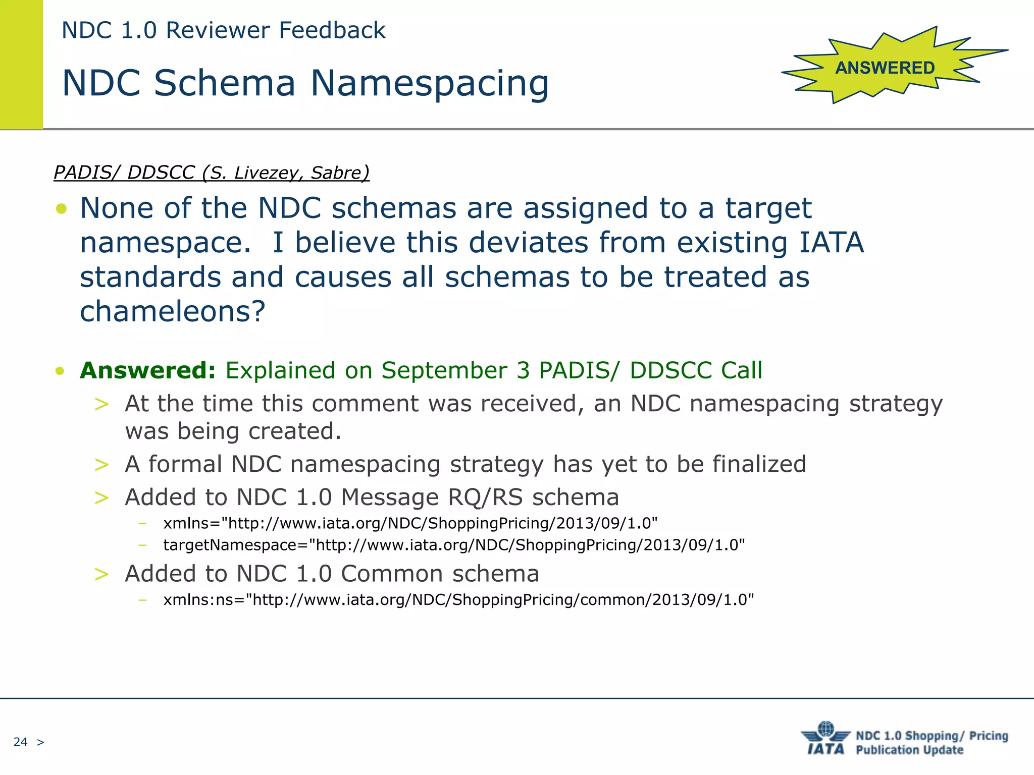 IATA NDC Phase 1 Schema Architecture and Clarifications | PPTX