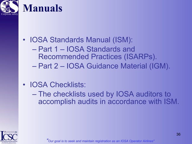 Iata operational safety_audit_(iosa) | PPT