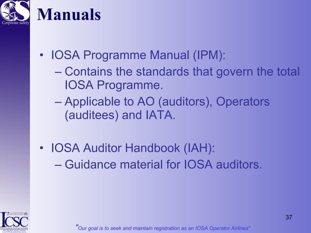 Iata operational safety_audit_(iosa) | PPT