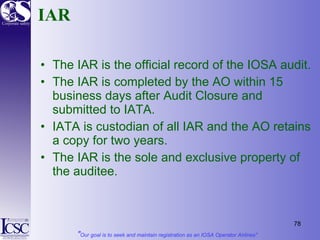 Iata operational safety_audit_(iosa) | PPT