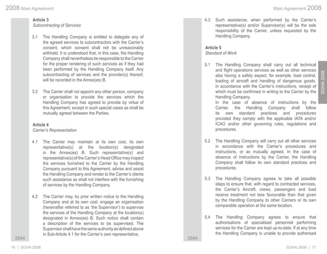 IATA STANDARD GROUND HANDLING AGREEMENT (AHS Gmbh.).pdf | Air Travel ...
