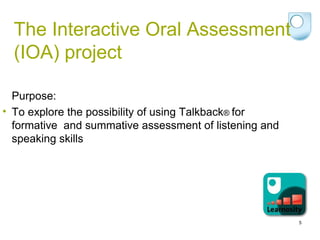 Innovations in EAP oral assessment: the IOA project | PPT