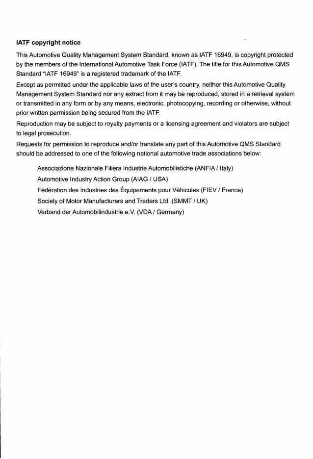 Iatf 16949-2016 | PDF