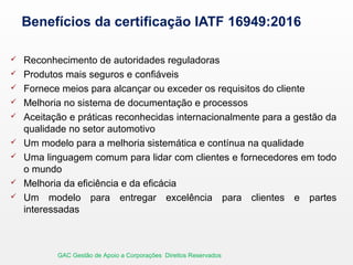 Curso de Interpretação da Norma IATF 16949:2016 – Gestão Automotiva ...