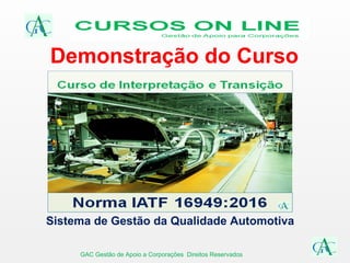 Curso de Interpretação da Norma IATF 16949:2016 – Gestão Automotiva ...