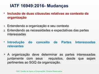 Curso de Interpretação da Norma IATF 16949:2016 – Gestão Automotiva ...