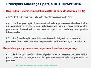 Curso de Interpretação da Norma IATF 16949:2016 – Gestão Automotiva ...