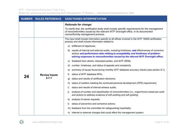 IATF-Rules-5th-Edition_Sanctioned-Interpretations-Dec-2020.pdf | Automotive