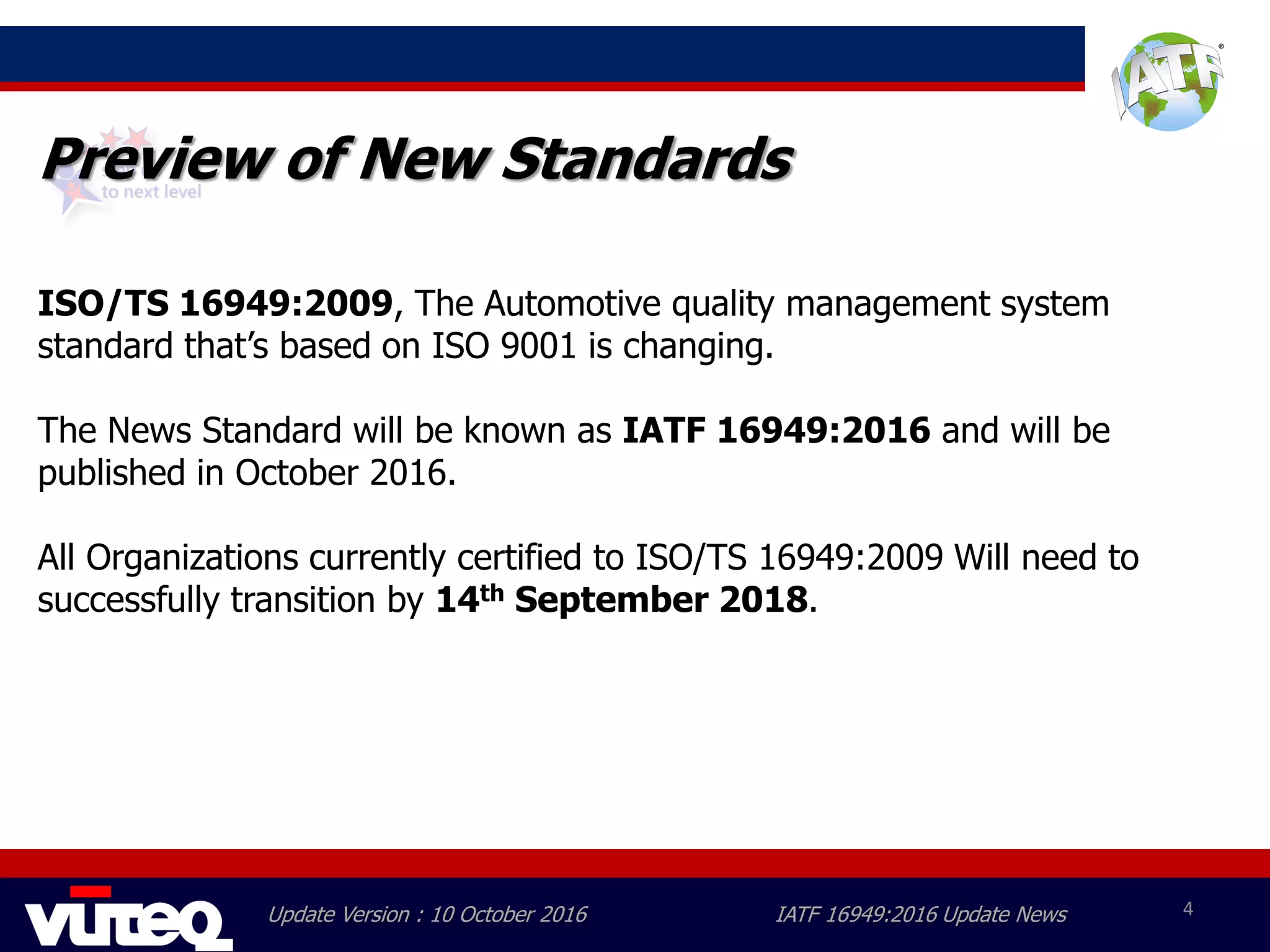 ISO/TS 16949:2009 to IATF 16949:2016 | PDF