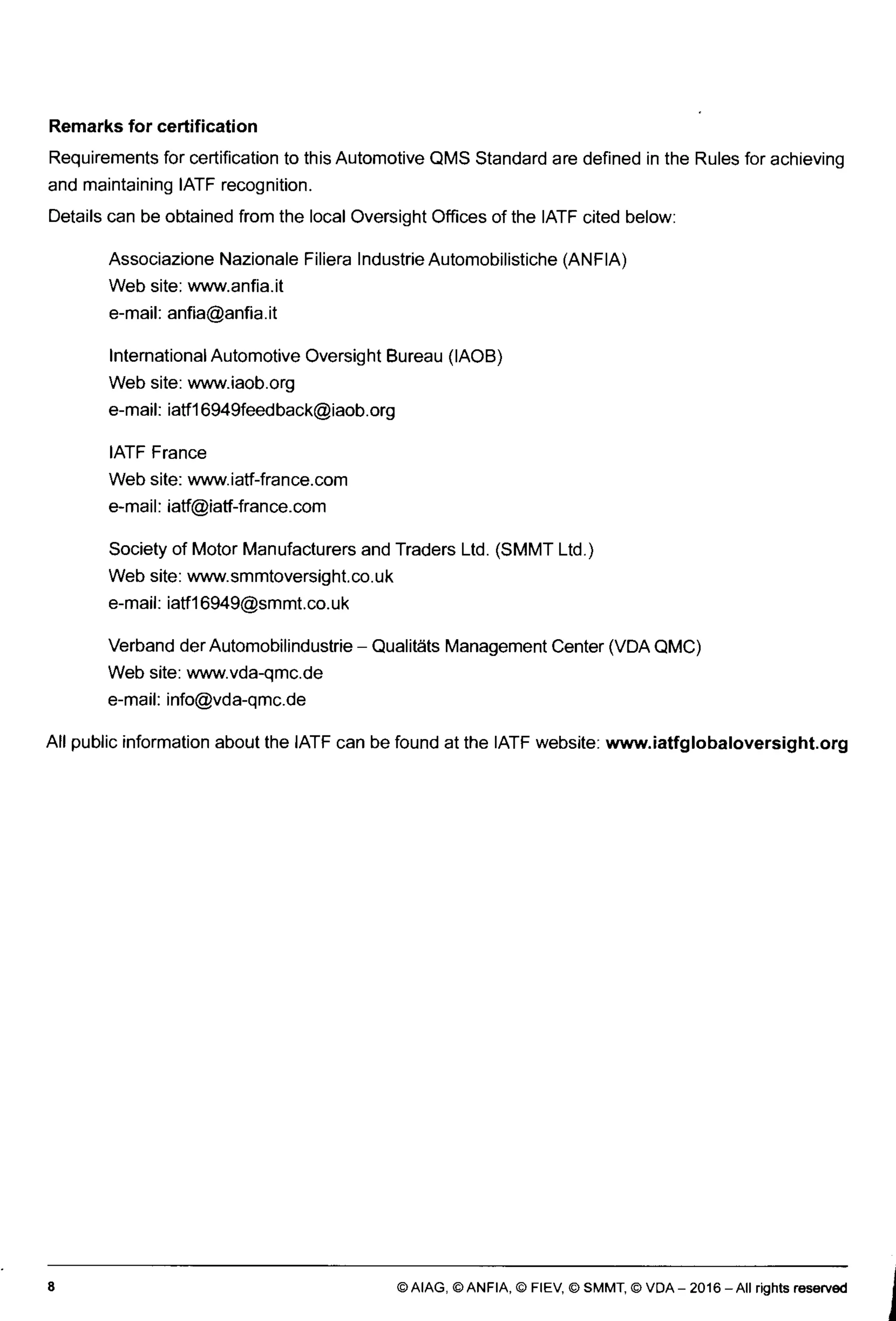 Iatf 16949 2016 | PDF