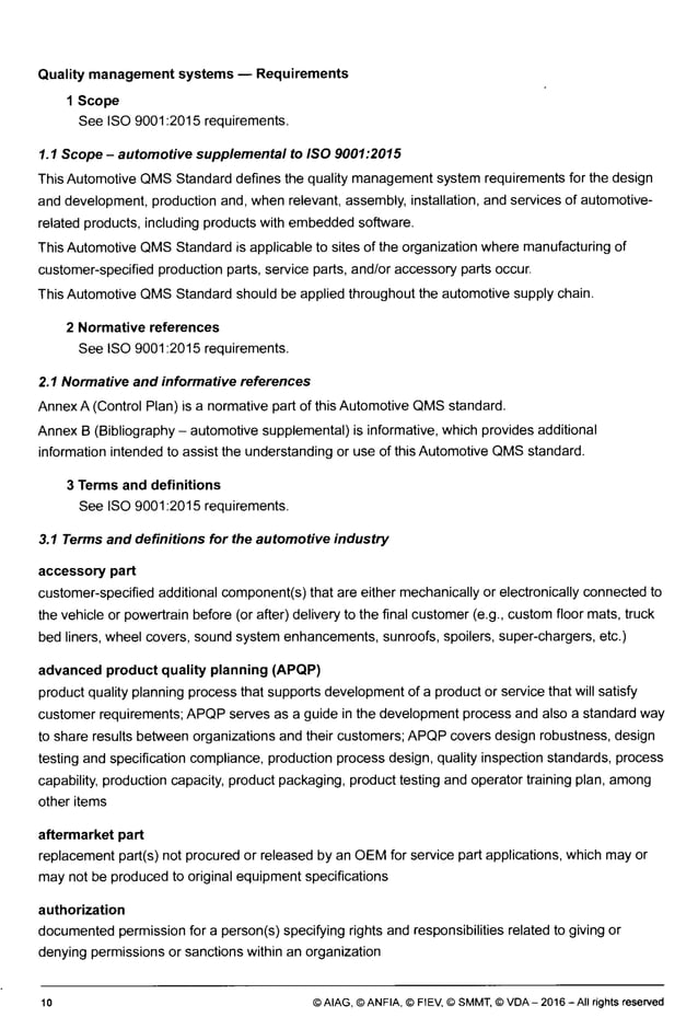 Iatf 16949 2016 | PDF