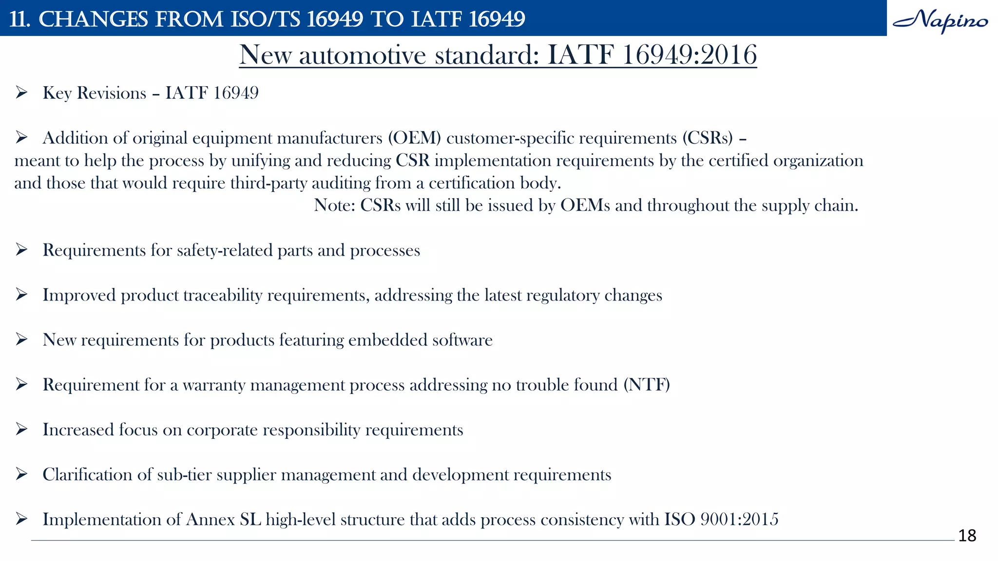 IATF 16949:2016 Clause Modification & Add | PDF