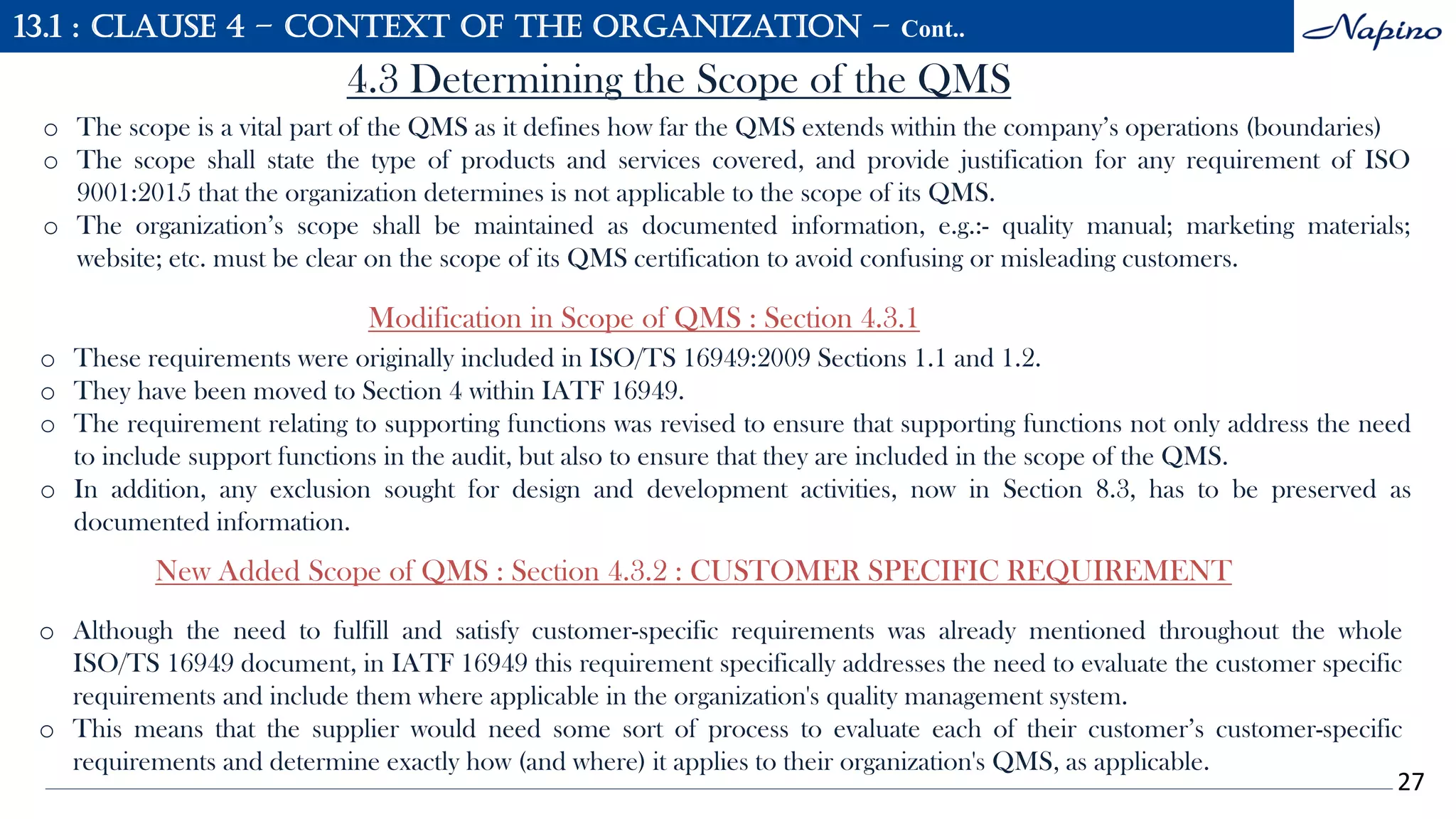 IATF 16949:2016 Clause Modification & Add | PDF