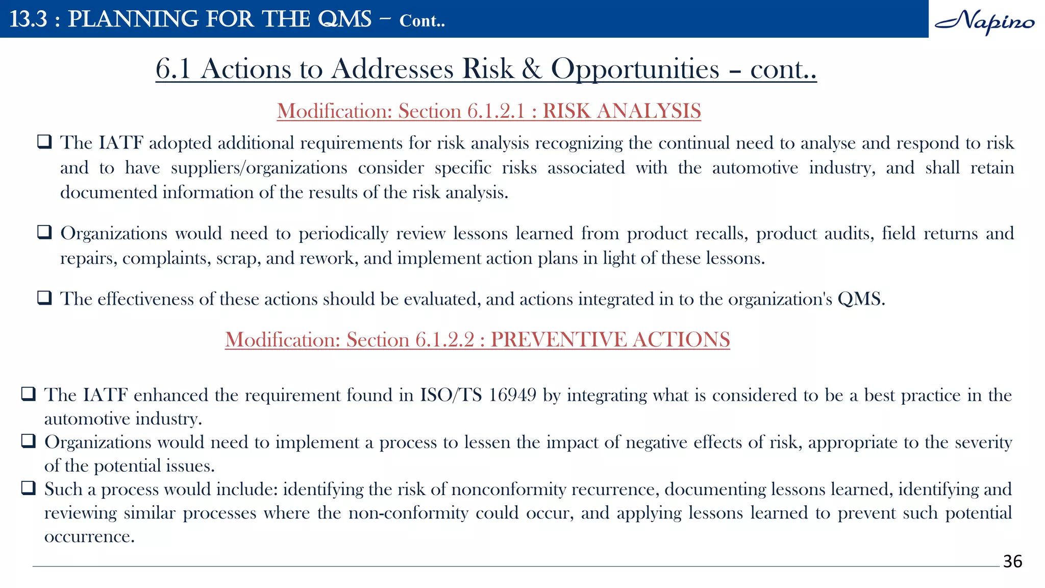 IATF 16949:2016 Clause Modification & Add | PDF