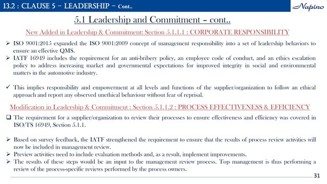 IATF 16949:2016 Clause Modification & Add | PDF