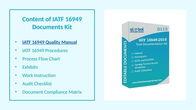 IATF 16949 2016 Documents - Manual, Checklists, Templates.pptx