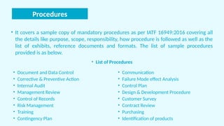 IATF 16949 2016 Documents - Manual, Checklists, Templates.pptx