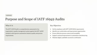 IATF 16949 Audit with eAuditor Audits & Inspections | PDF