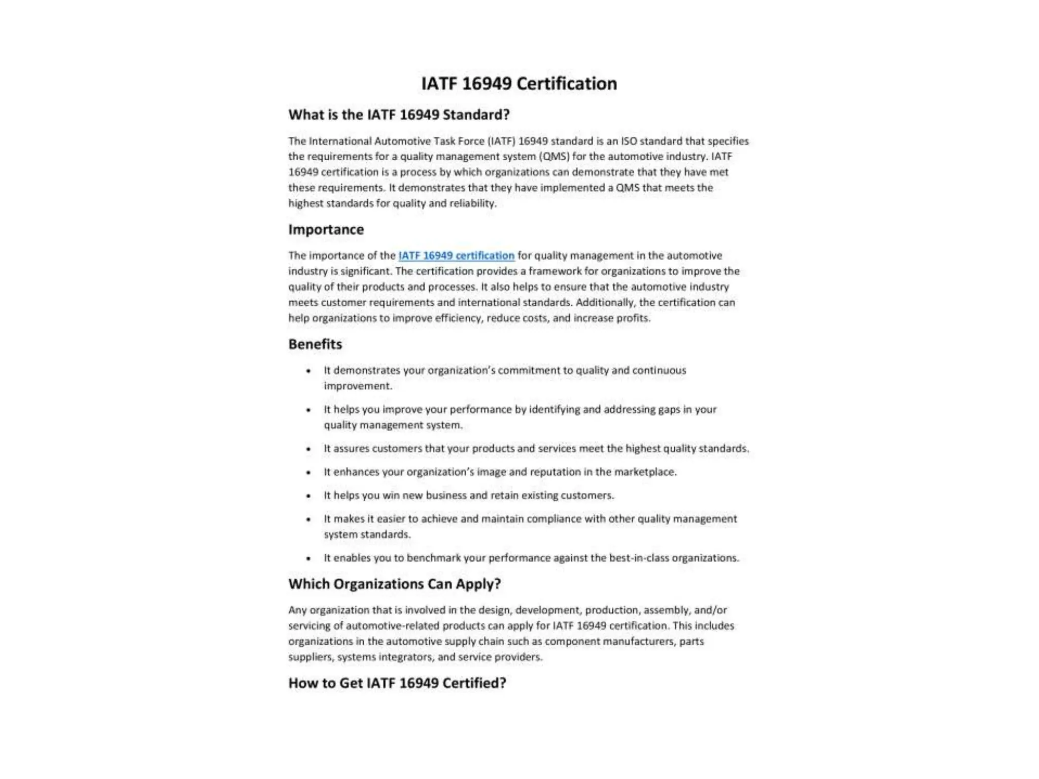 IATF 16949 Certification Process Through IAS | PPT