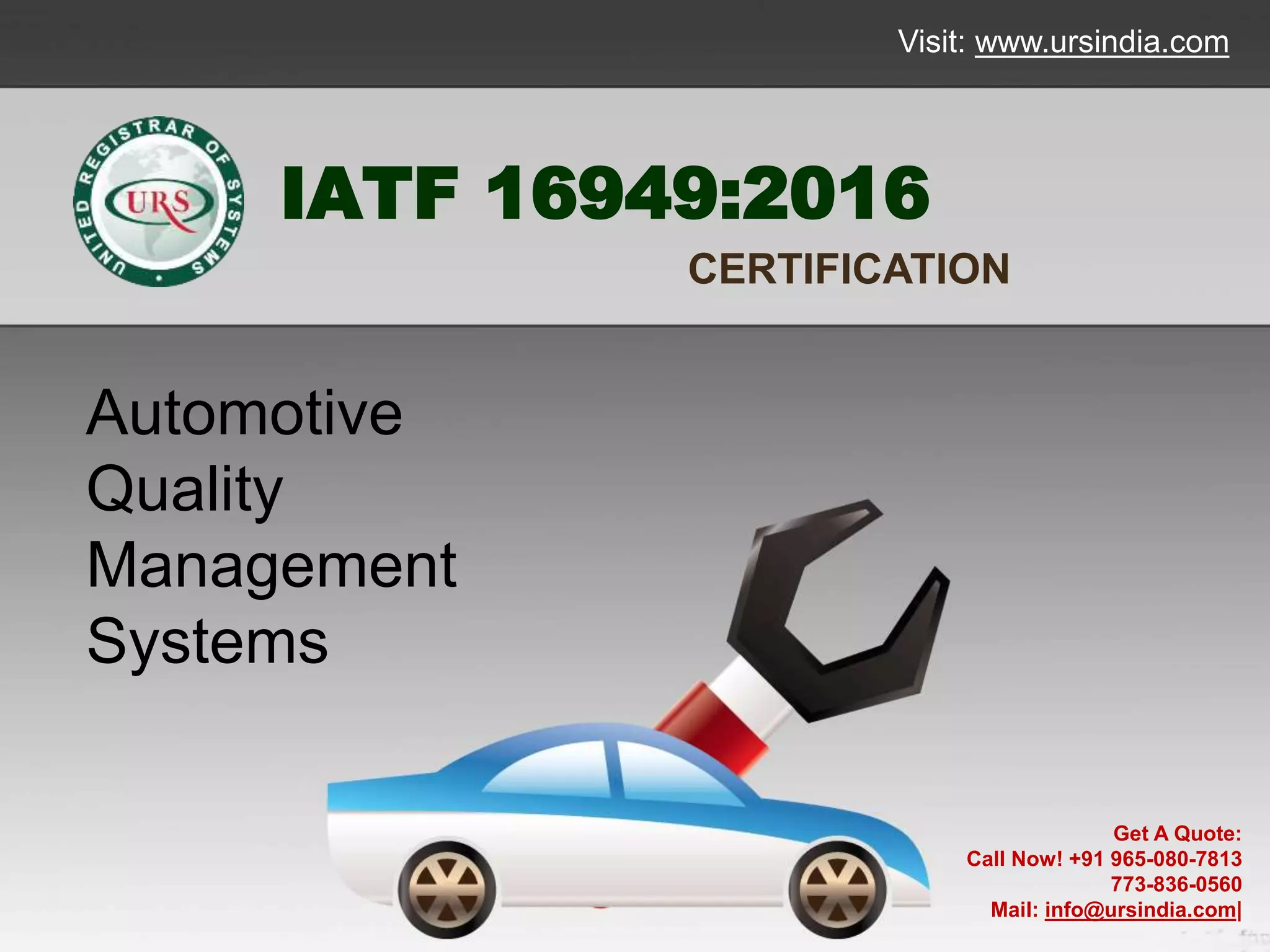 Iatf 16949 certification services in india | PPT