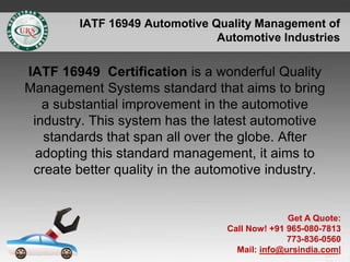 Iatf 16949 certification services in india | PPT
