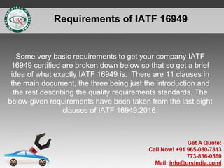 Iatf 16949 certification services in india | PPT