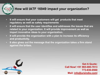 Iatf 16949 certification services in india | PPT