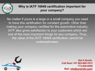 Iatf 16949 certification services in india | PPT