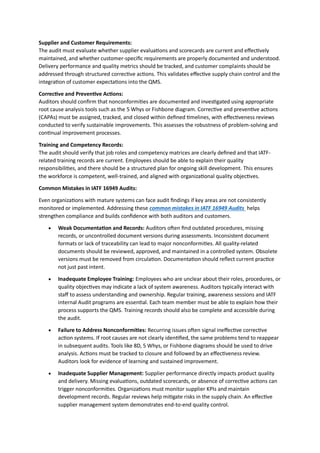 IATF 16949 Internal Audit Checklist & Audit Preparation 4CPL | PDF
