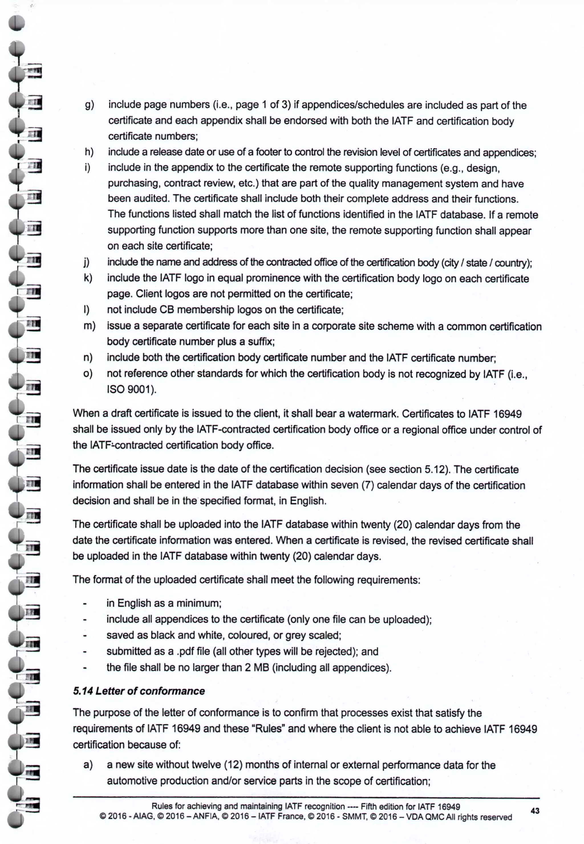 Rules for achieving and maintaining IATF Recognition IATF Rules 5th ...