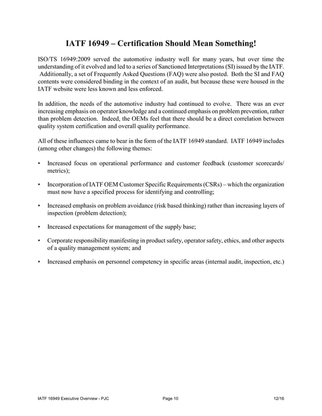 IATF 16949 Training PPT.pdf | Automotive Industry | Industries