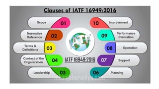 IATF 16949 CLAUSES TRAINING MATERIAL BRIEF | PPTX