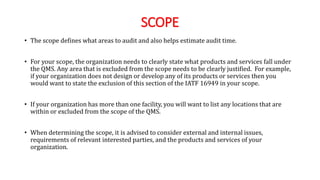 IATF 16949 CLAUSES TRAINING MATERIAL BRIEF | PPTX