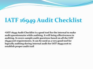 IATF PPT K-10655 | PPTX | Automotive Industry | Industries