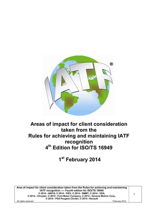 Iatf rules 4th clients requirements 2014 01 28 final | PDF