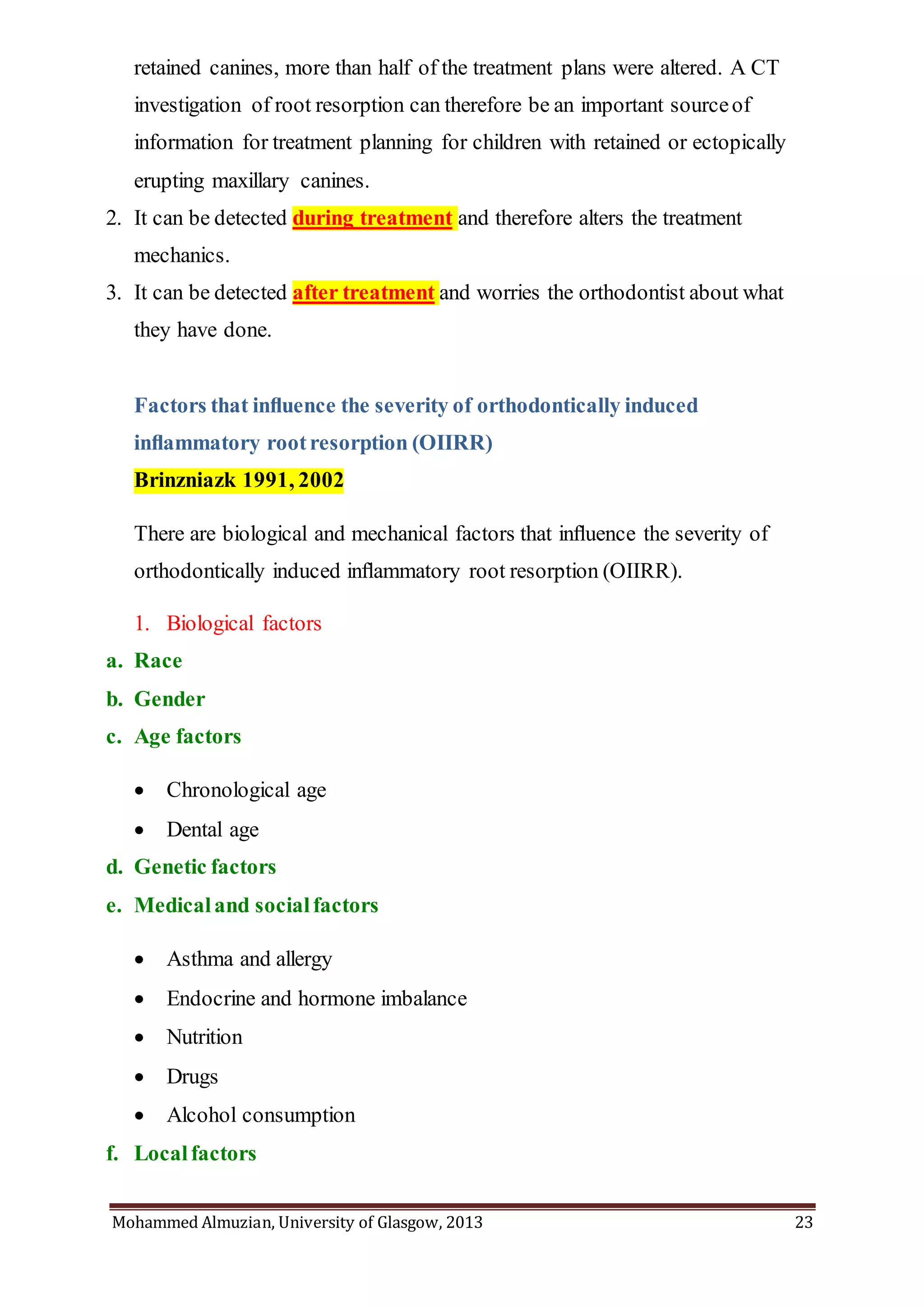 Iatrogenic effect of orthodontic / for orthodontists by Almuzian | DOCX