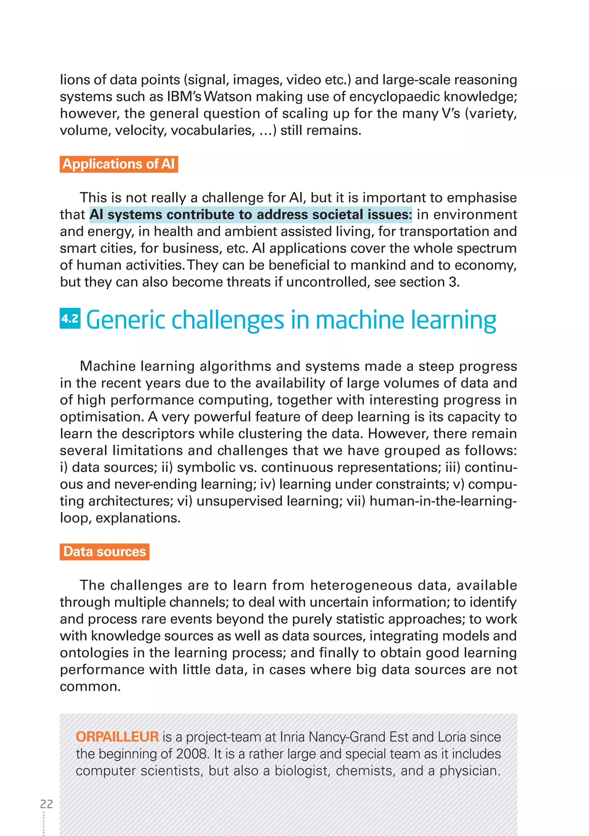 Inria - White Paper - Artificial intelligence, current challenges and ...