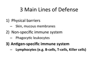 CAS IB Biology 6.3 Defense Against Infectious Disease (Part 2) | PPT