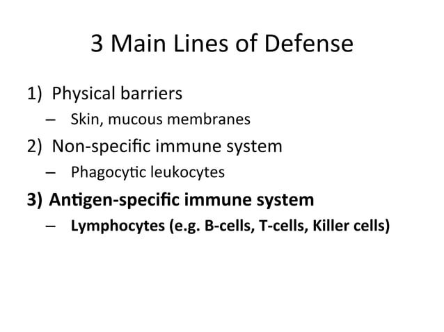 CAS IB Biology 6.3 Defense Against Infectious Disease (Part 2) | PPT