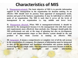 MIS Notes - III B.Sc C & HA | PPTX