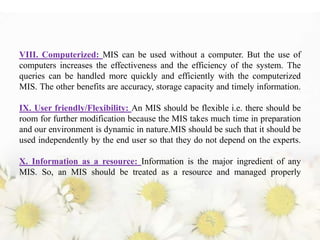 MIS Notes - III B.Sc C & HA | PPTX