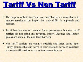 Tariff and Non Tariff Barriers in Trade (Types of Non-Tariff Barriers ...
