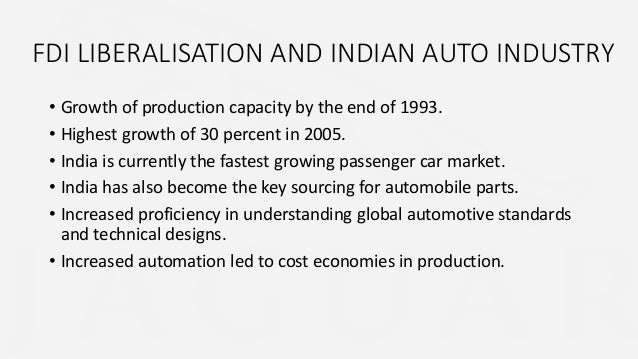 Case study: FDI in Automobile Sector in India