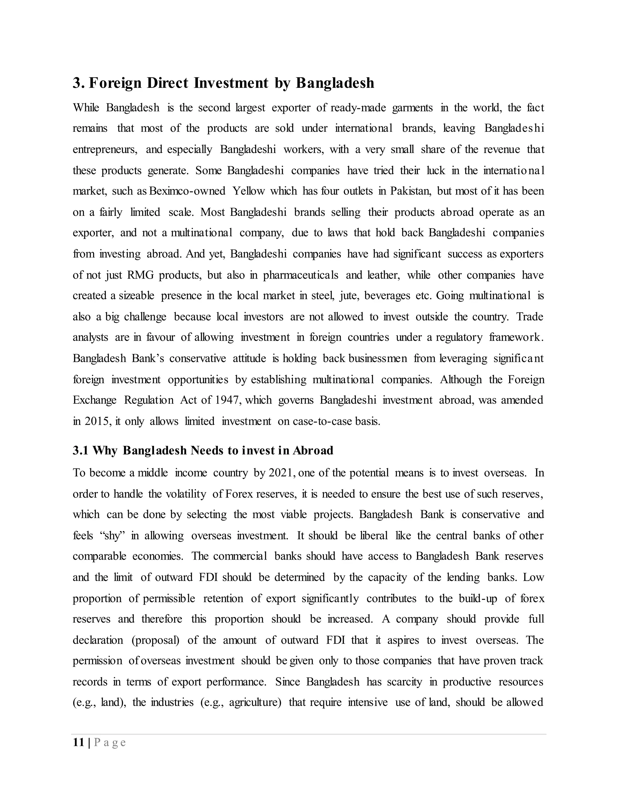 Foreign investment by Bangladesh | DOCX