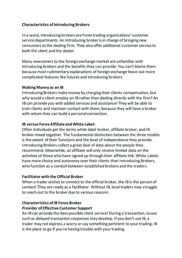 IB BROKER SERVICE | PDF