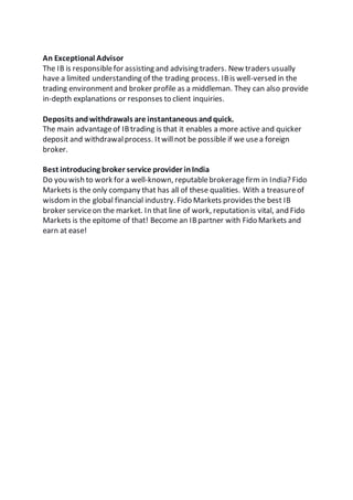 IB BROKER SERVICE | PDF