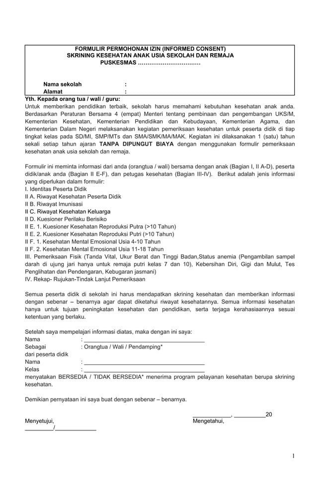 I B. INFORMED CONSEn pasien untuk melaksanakan | DOCX